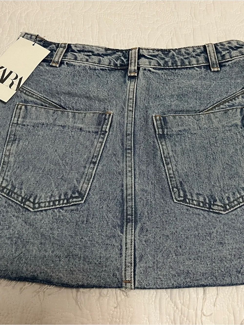 Zara | Skirts | Zara Light Blue Denim Mini Skirt With Side Laceup ...